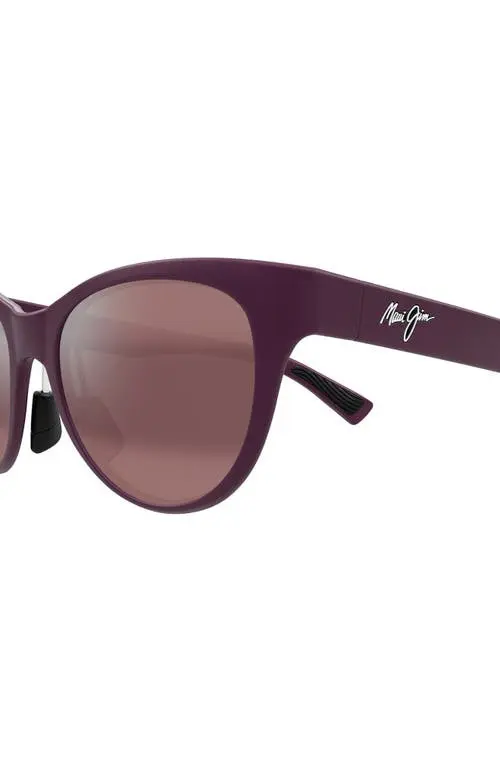 Maui Jim Hulahe 52mm Polarized Rectangular Sunglasses - Metal Matte Violet/ Maui Rose