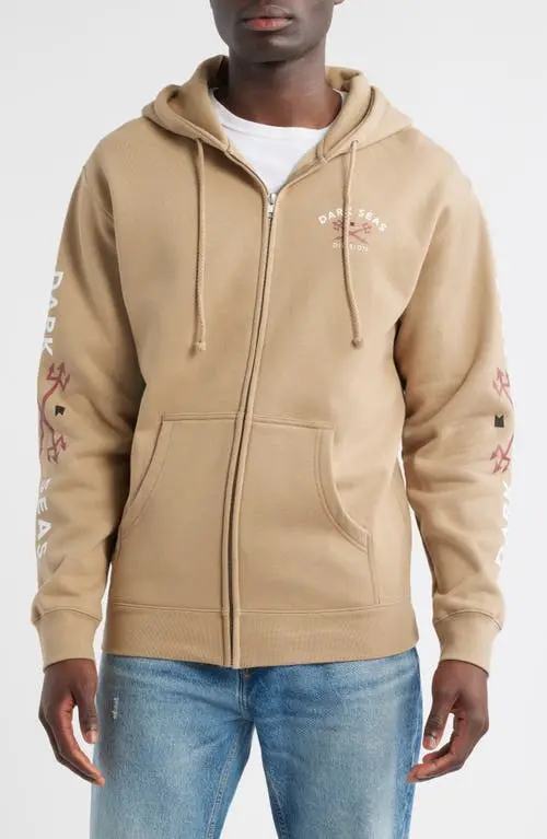 DARK SEAS Headmaster Iii Zip Fleece Hoodie - Sandstone