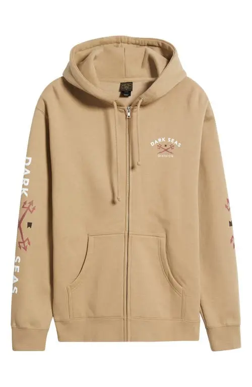 DARK SEAS Headmaster Iii Zip Fleece Hoodie - Sandstone