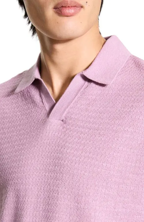 Theory Brenan Linen Blend Polo - Pale Mauve