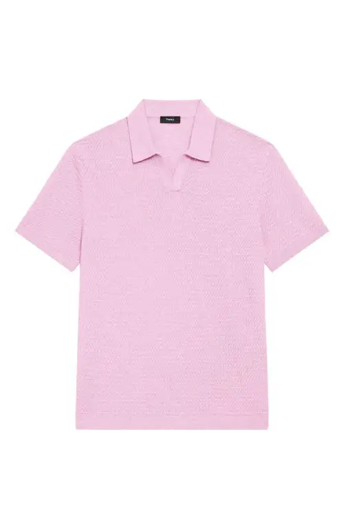 Theory Brenan Linen Blend Polo - Pale Mauve