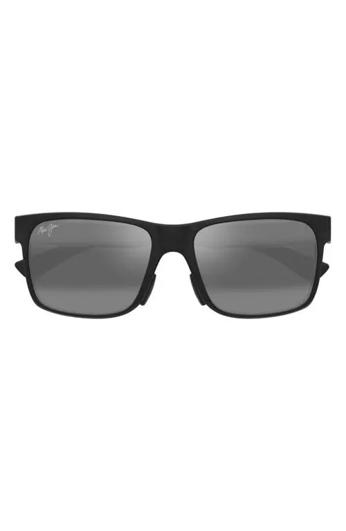 Maui Jim Rectangular Sunglasses - Matte Black/ Neutral Grey
