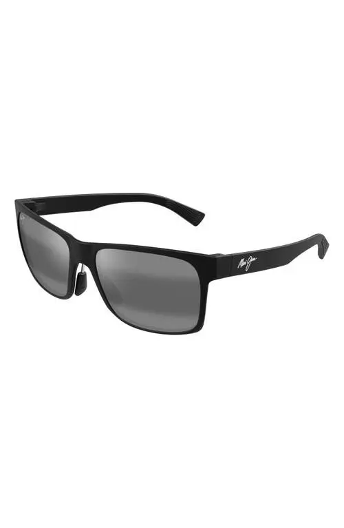 Maui Jim Rectangular Sunglasses - Matte Black/ Neutral Grey