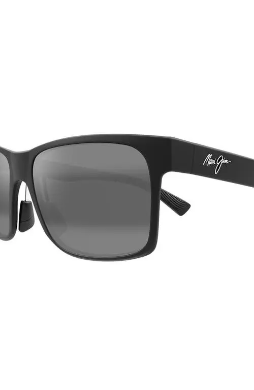 Maui Jim Rectangular Sunglasses - Matte Black/ Neutral Grey