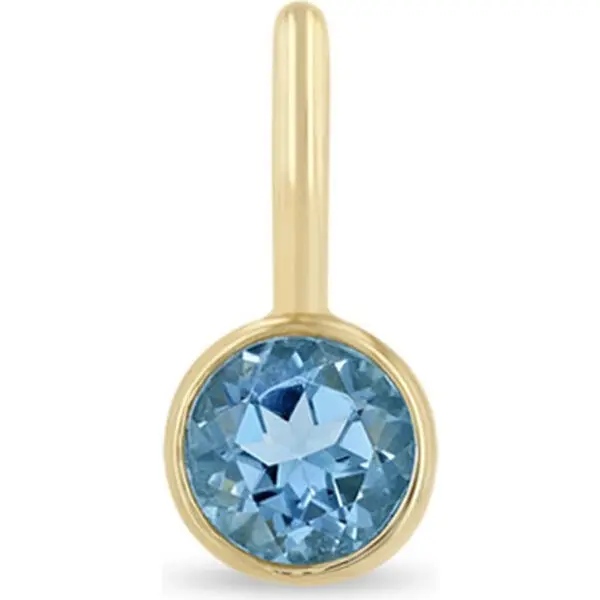 Zoe Chicco Aquamarine Charm - Yellow Gold
