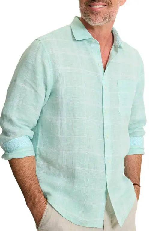 Tommy Bahama Paradiso Plaid Linen Button-up Shirt - Sprite