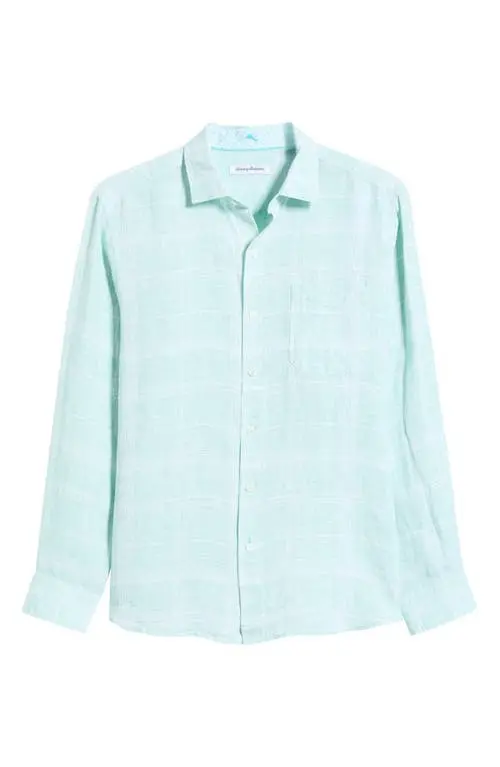 Tommy Bahama Paradiso Plaid Linen Button-up Shirt - Sprite