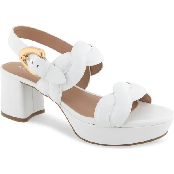 Aerosoles Platform Sandal - Bright White Leather