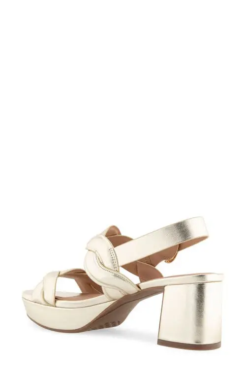 Aerosoles Platform Sandal - Soft Gold Leather