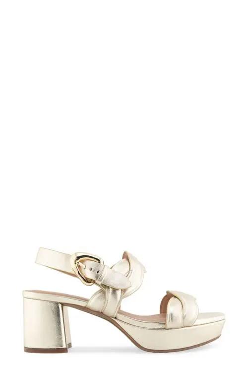 Aerosoles Platform Sandal - Soft Gold Leather