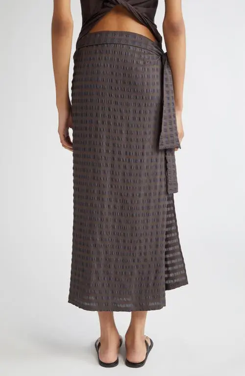 Paloma Wool Staino Gingham Seersucker Wrap Skirt In Lilac - 60