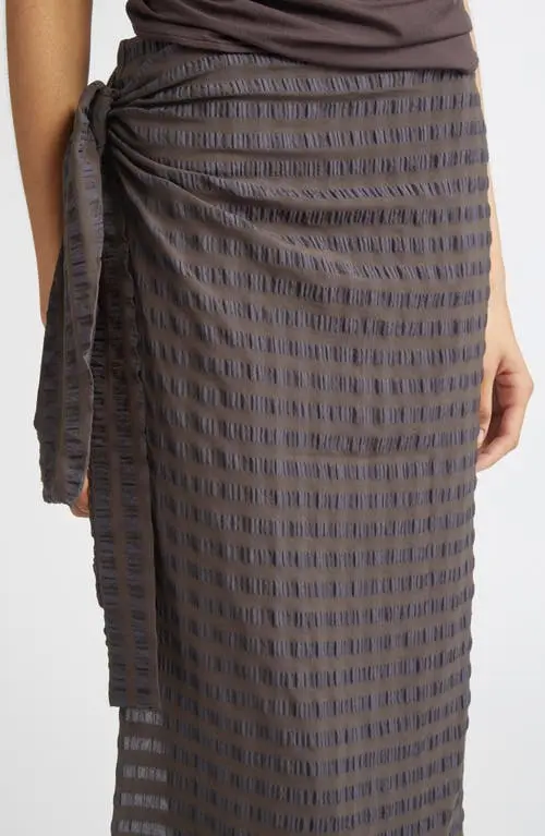 Paloma Wool Staino Gingham Seersucker Wrap Skirt In Lilac - 30