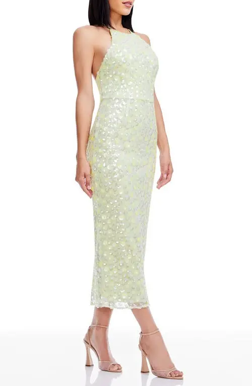 Dress The Population Dani Sequin Halter Cocktail Dress