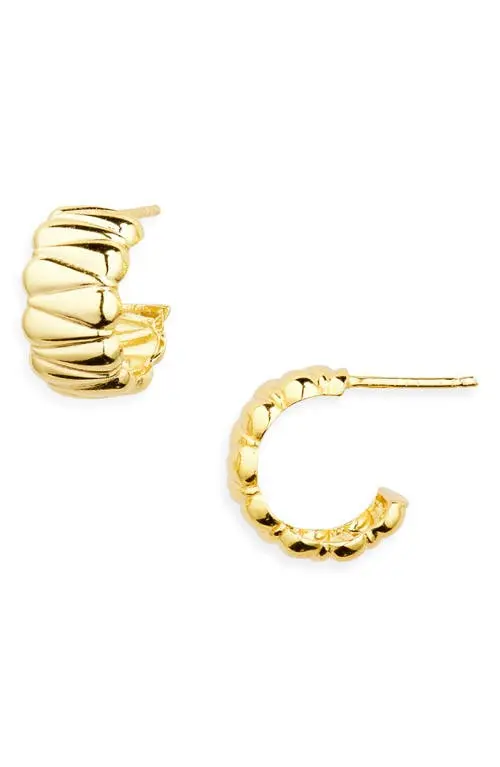 Argento Vivo Quilted Hoop Earrings - Gold