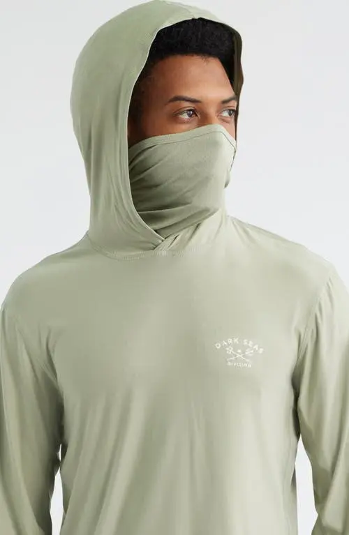 DARK SEAS Bimini Long Sleeve Hooded T-shirt - Moss