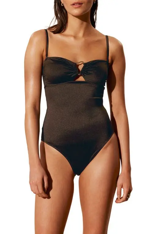 & Other Stories High Leg One-piece Swimsuit - Brown Dark