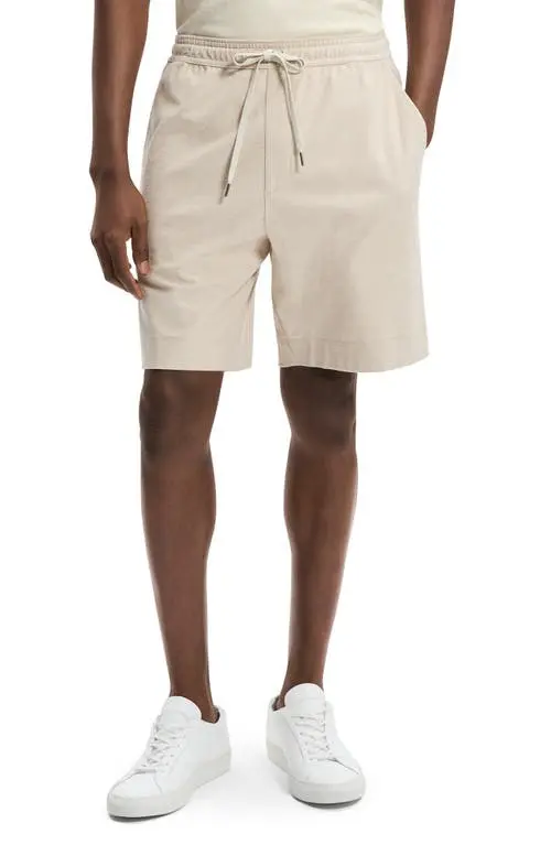 Theory Cotton Terry Drawstring Shorts - Warm Silver Cloud