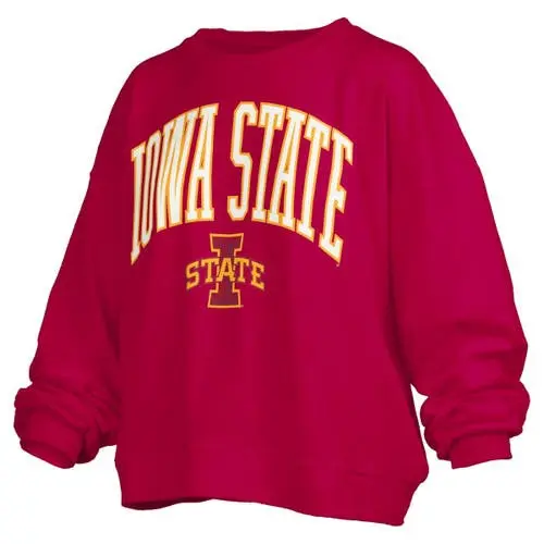 PRESSBOX Iowa State Cyclones Janise Arch Pullover Sweatshirt - Cardinal