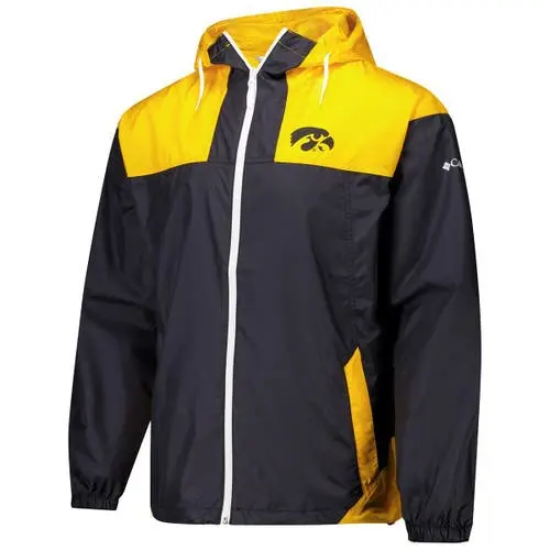 Columbia Iowa Hawkeyes Flash Challenger Ii Omni-shade Full-zip Windbreaker Jacket - Black