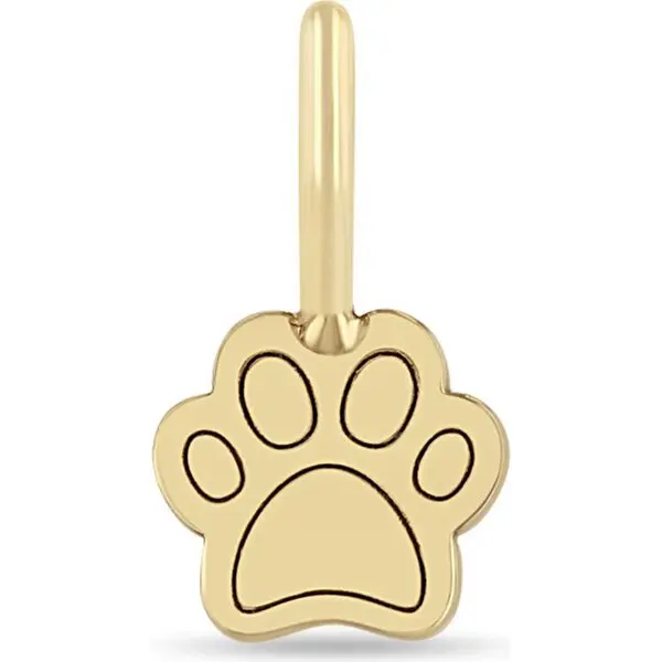Zoe Chicco Midi Bitty Dog Paw Charm - Yellow Gold