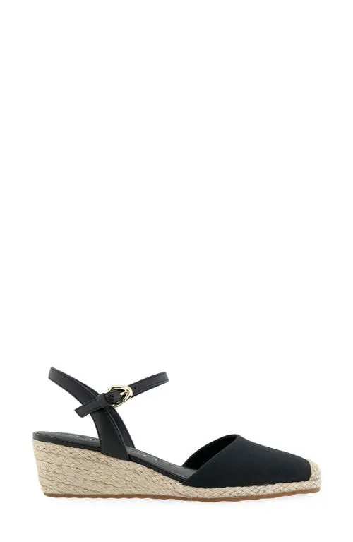 Aerosoles Jute-wrapped Wedge Sandals - Black Canvas