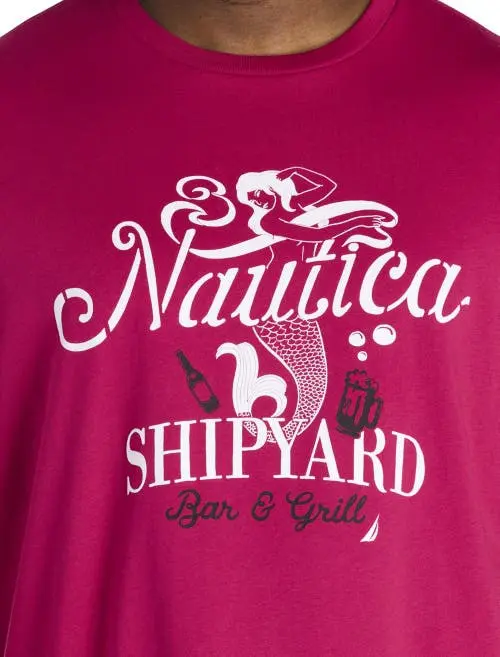 NAUTICA Big & Tall Shipyard Graphic Tee - Deepfuschi