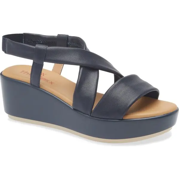 The Flexx Scott Too Platform Wedge Sandals - Navy Softy
