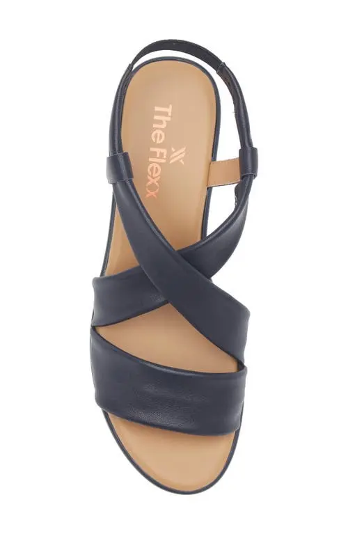 The Flexx Scott Too Platform Wedge Sandals - Navy Softy