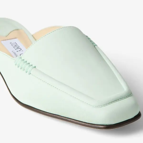 JIMMY CHOO Slide Mint Nubuck Leather Mule
