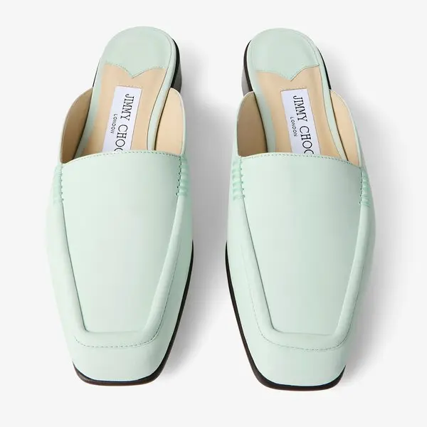 JIMMY CHOO Slide Mint Nubuck Leather Mule
