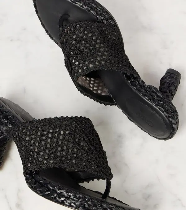 Chloé Isla Crochet Thong Sandals