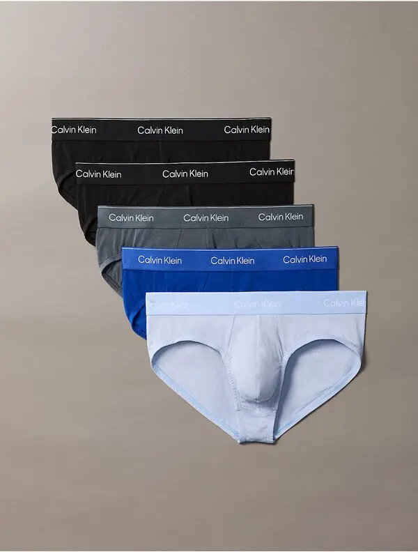 Calvin Klein Icon Cotton Stretch 5-pack Hip Brief - Royalty/black/casual Blue/turbulence/black W/ Dtm Wbs
