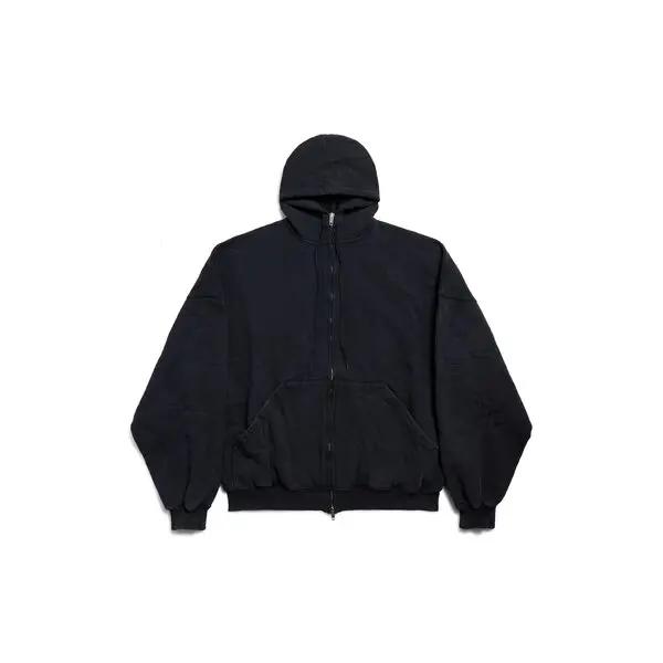 Balenciaga Belleville Large Zip-Up Hoodie - Black | Editorialist