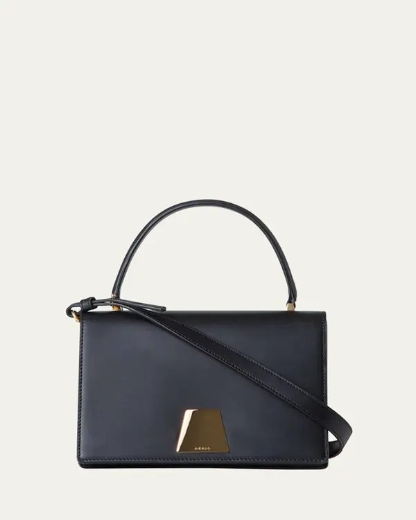 Akris Alice Small Leather Top-handle Bag - Black