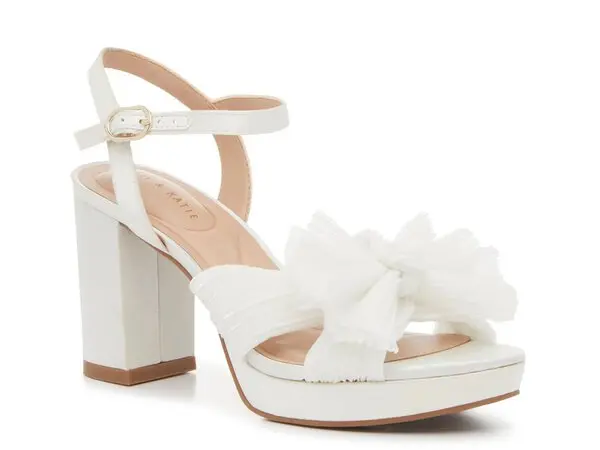 KELLY & KATIE Heather Platform Block Heel Sandals - White