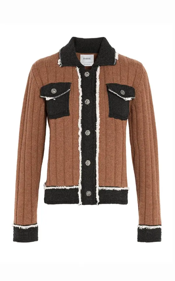 BARRIE Fitted Cashmere Jacket - Brown