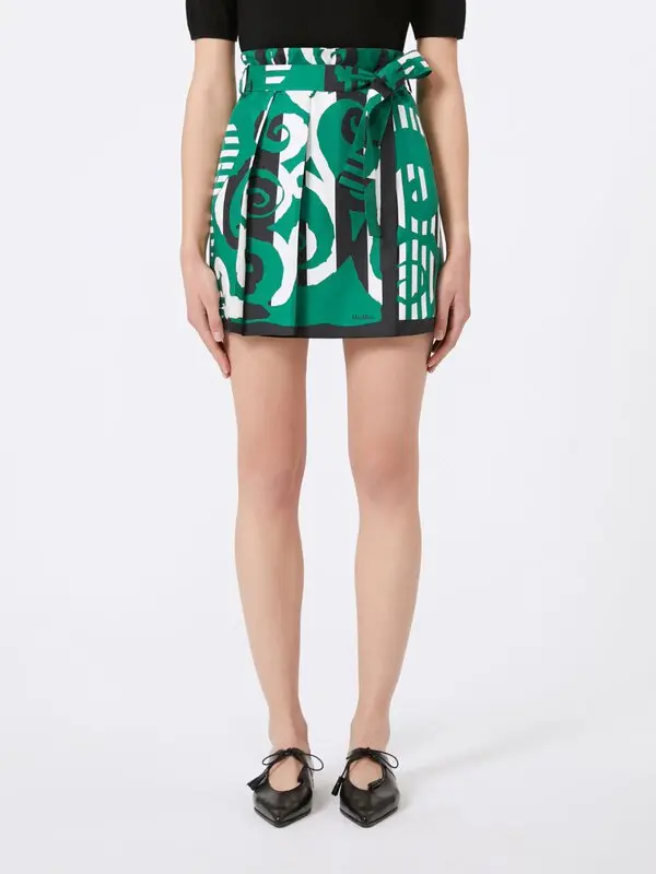 Max Mara Printed Twill Mini Skirt
