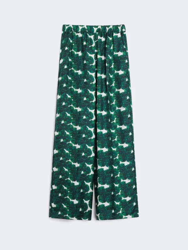 Max Mara Printed Wide-leg Trousers - Emerald