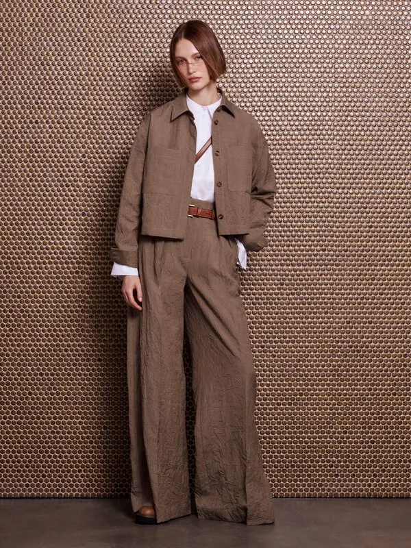 Max Mara Wool Canvas Wide-leg Trousers