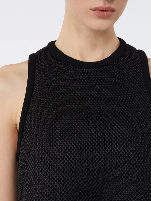 Max Mara Flared Technical Mesh Mini Dress In Black - 30% Off | Editorialist