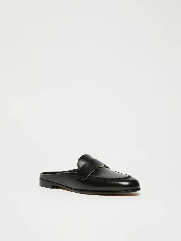 Max Mara Smooth Leather Mule Loafers