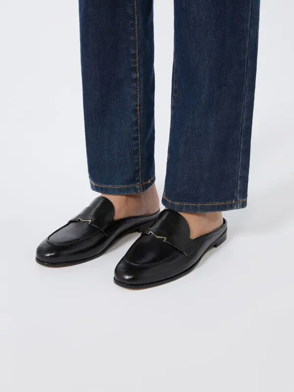 Max Mara Smooth Leather Mule Loafers