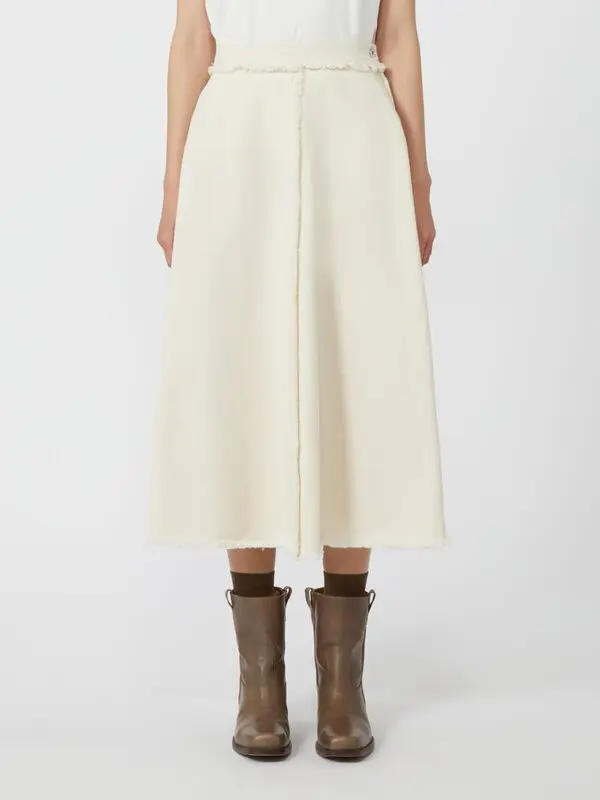 Max Mara Flared Cotton Twill Skirt
