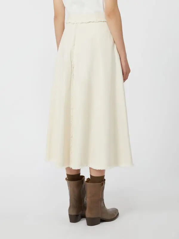 Max Mara Flared Cotton Twill Skirt
