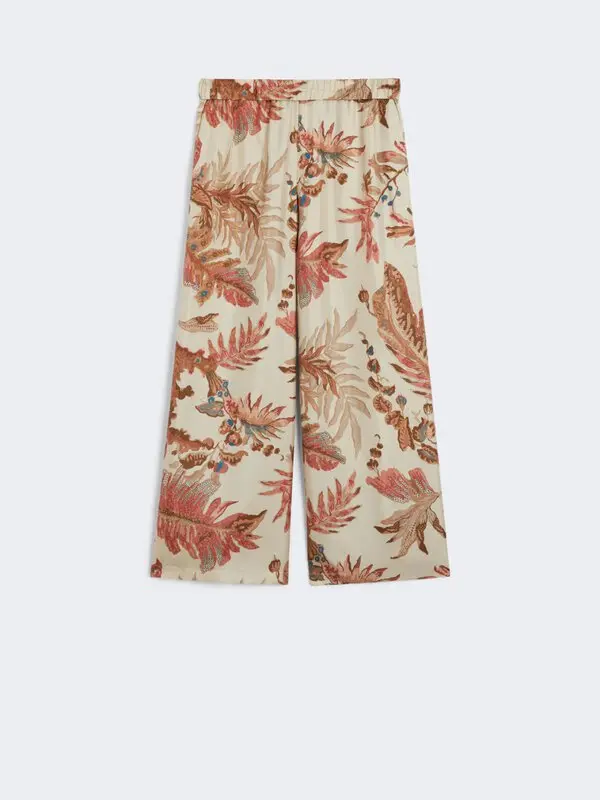 Max Mara Printed Silk Twill Trousers