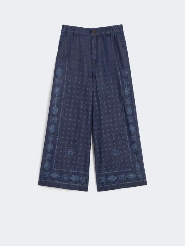 Max Mara Laser-cut Wide-leg Denim Trousers