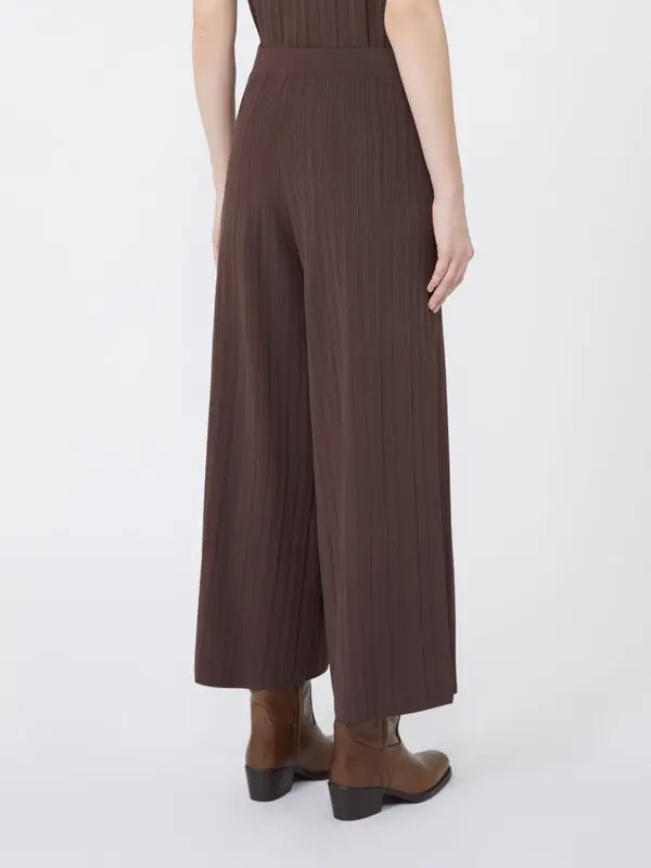 Max Mara Viscose Yarn Plissé-pleated Trousers