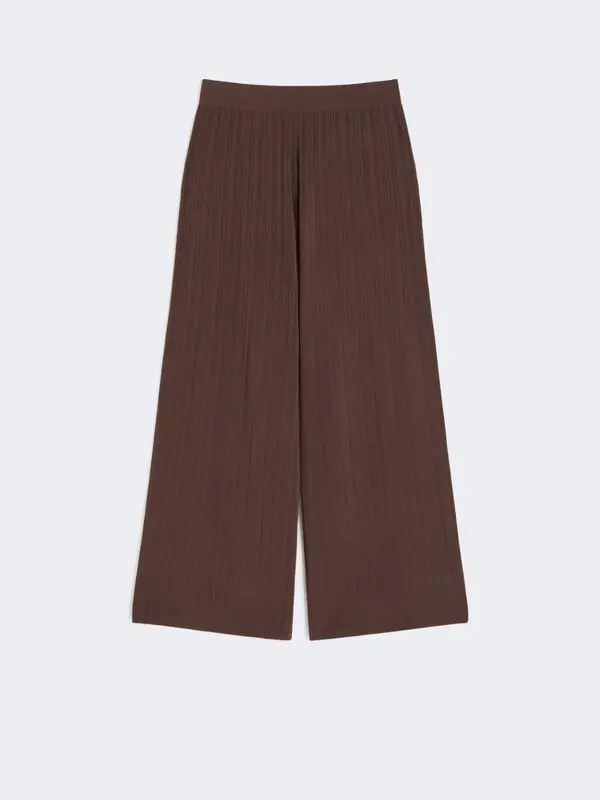 Max Mara Viscose Yarn Plissé-pleated Trousers