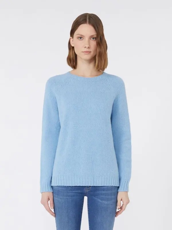 Max Mara Alpaca And Cotton Sweater - Light Blue