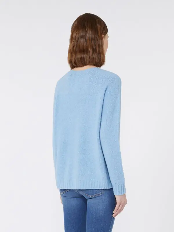 Max Mara Alpaca And Cotton Sweater - Light Blue